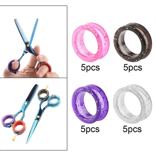 5Pcs Silicone Scissors Finger Rings for Pet Shears Hairdressing Hair ...