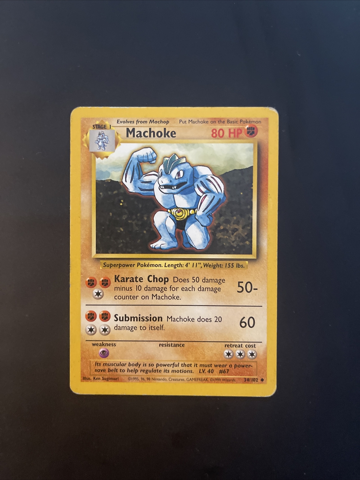 Pokémon TCG Machoke Base Set 34/102 Regular Unlimited Uncommon for sale ...
