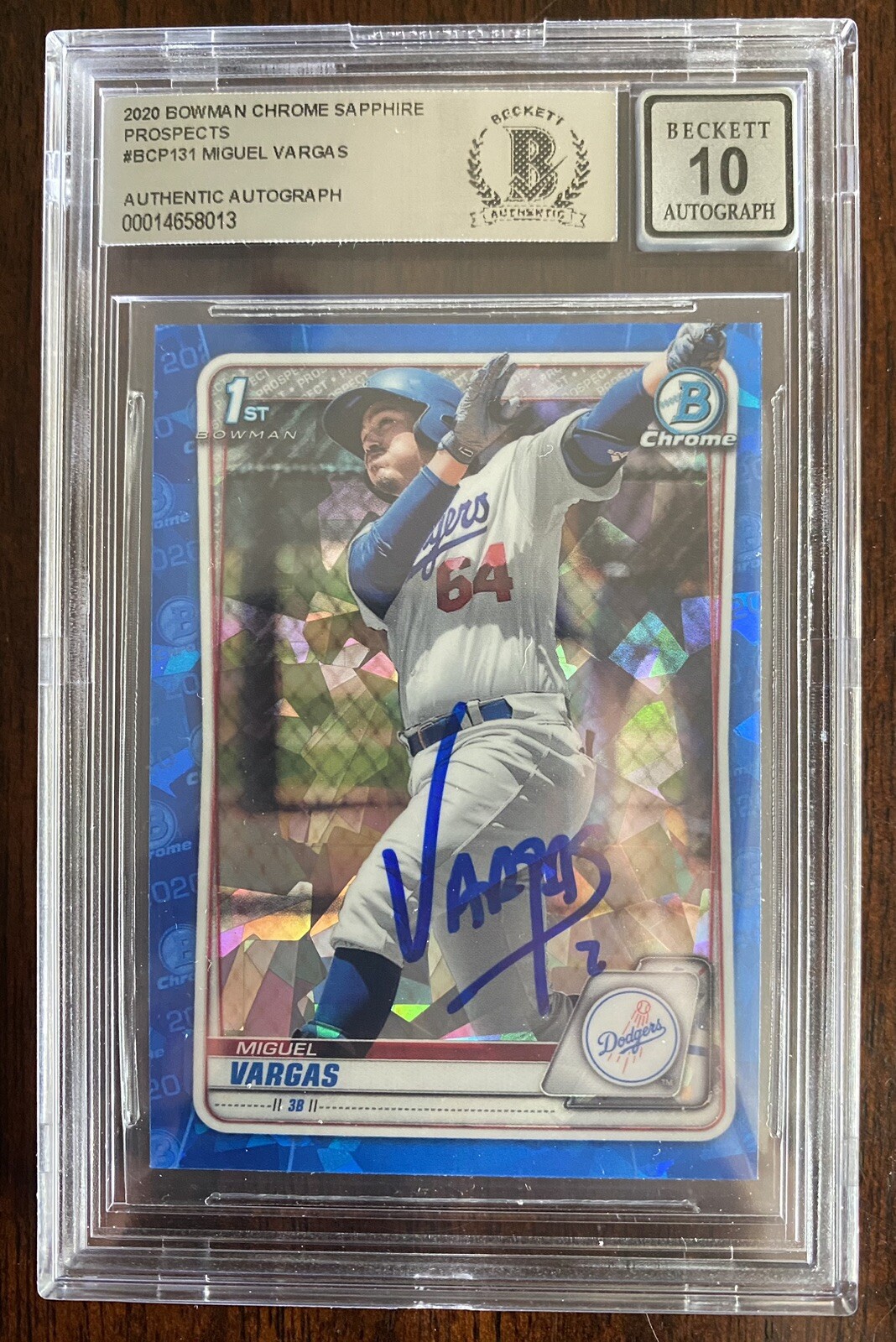 Miguel Vargas Auto Signed 2020 Bowman Chrome Sapphire Beckett Auto 10 ...