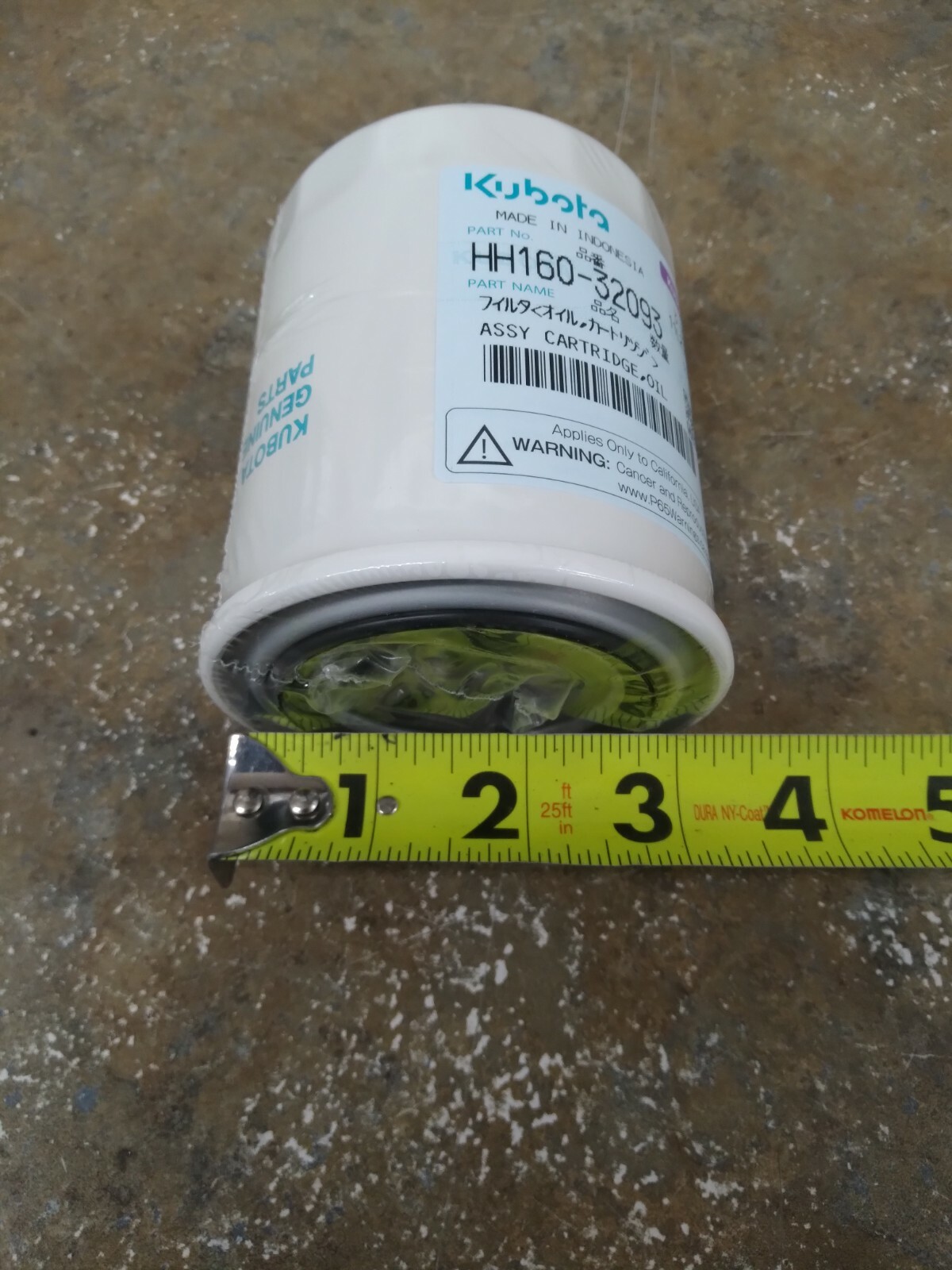 OEM Kubota Oil Filter HH160-32093 100805 Grasshopper 932 932G2 930D2 ...