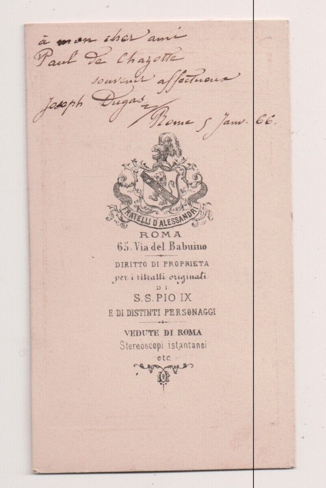 Vintage CDV French Preist Joseph Dugas 1866 Signed on back Fratelli ...