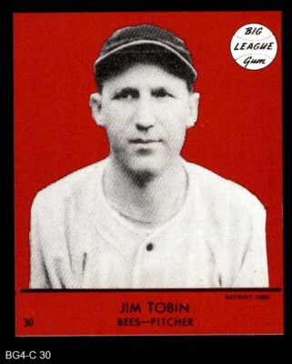 1941 Goudey Reprint #30 Jim Tobin Red Background Braves 8 - NM/MT | eBay