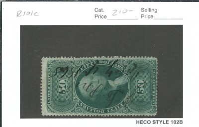U.S. Federal Revenue: Sc #R101c, $50 Internal Revenue, Used, Cat. $210 ...
