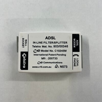 Genuine C10 C10245M Telstra Inline Filter/Splitter ADSL Modem Phone ...