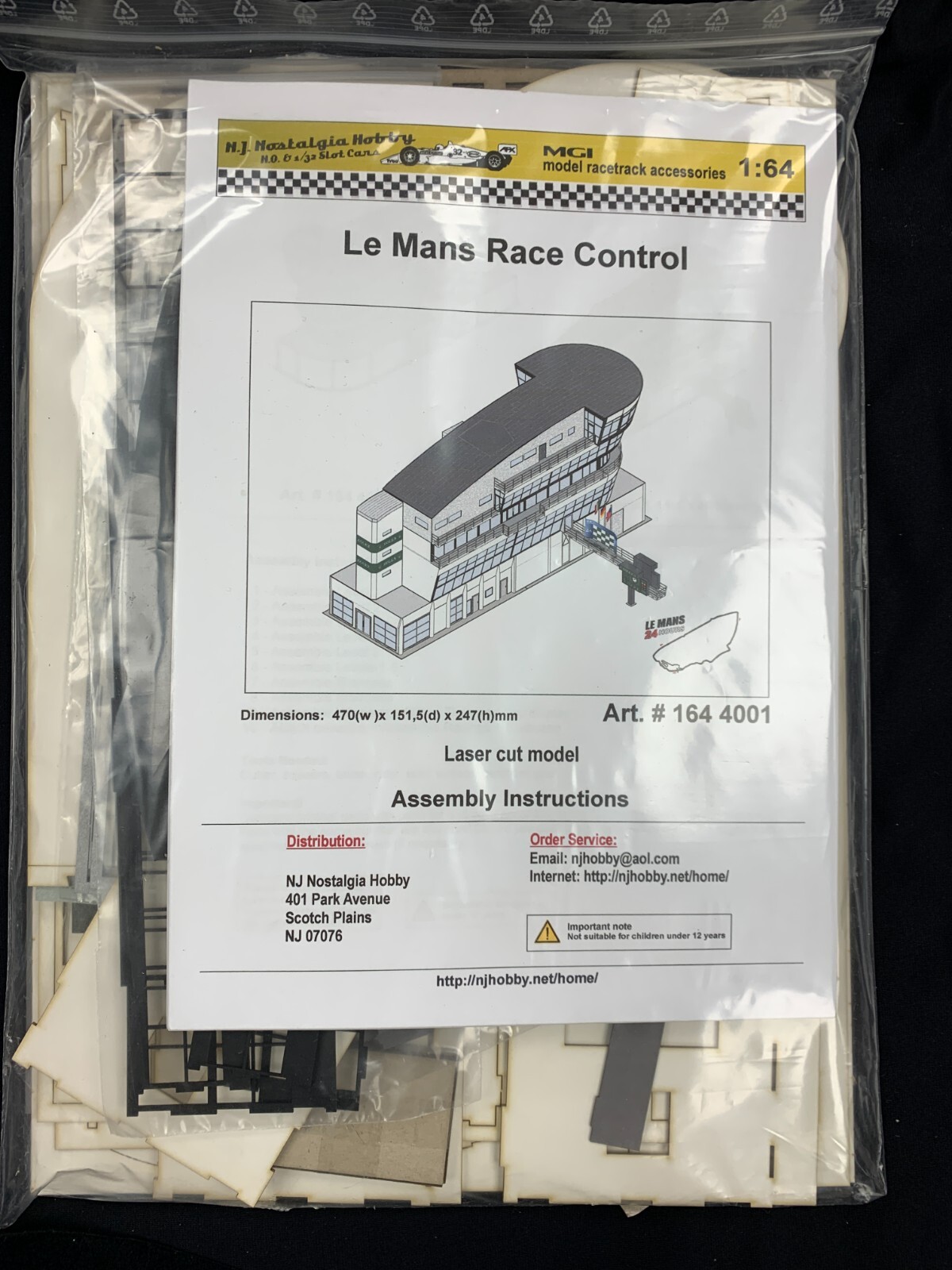 LEMANS RACE CONTROL BUILDING KIT HO SLOT CAR AURORA BAUER LASER CUT ...