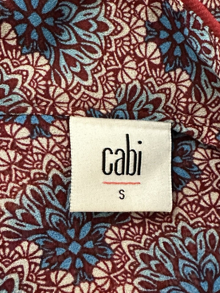CAbi style 3620 Fan Blouse Moroccan Geo button up Small Sheer ...
