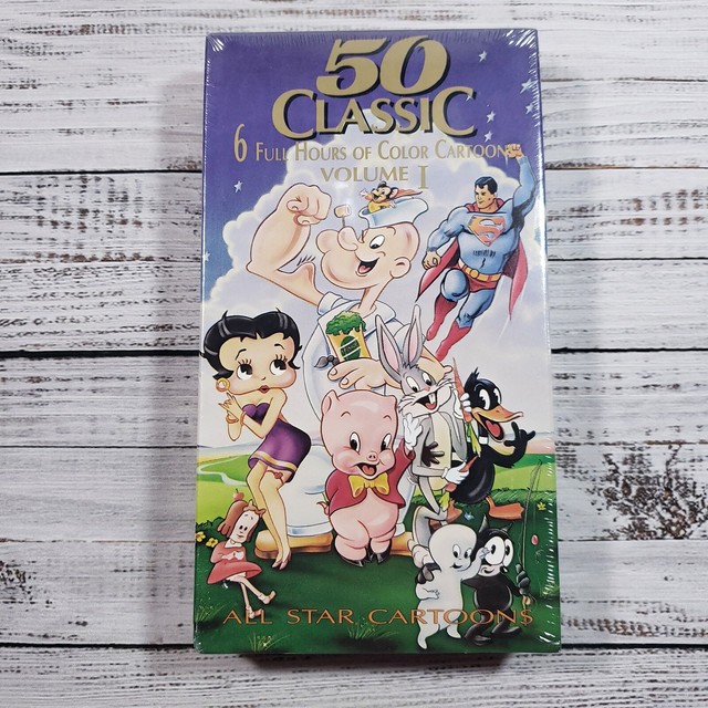 50 Classic Color Cartoons 6 Hours VHS Tape Volume 1 Burbank Video 1991 ...