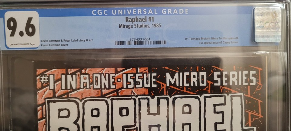 Raphael #1 CGC 9.6 (1985) 1st Casey Jones; 1st TMNT Spin-Off; Eastman ...