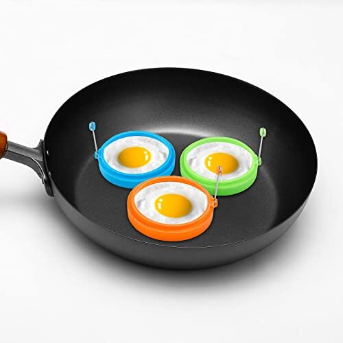 8 Pack 4 Inch Silicone Fried Egg Rings Non-Stick Food Grade Pancake ...