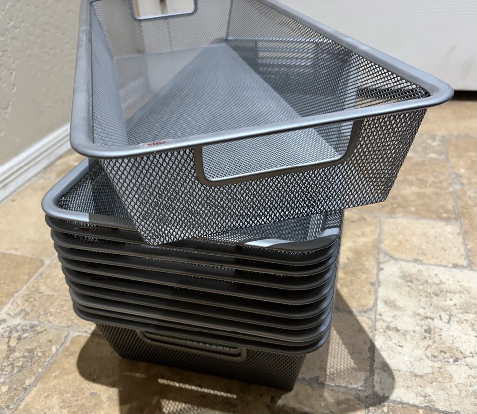 ELFA Mesh Drawers 22"x10"x3.25" Grey (Set of 11, Sold Individually or ...