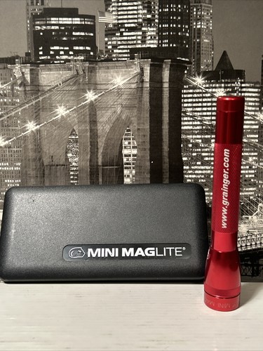 Vintage Grainger Outdoor Red Metal Mag Lite Flashlight Torch Light W ...