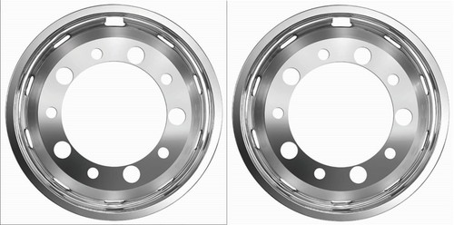 2x 22.5" Stainless Steel Front Wheel Rim Covers for Volvo MAN Scania ...