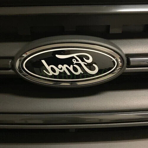 FORD BLACK & SILVER EMBLEM OVAL 9 INCH LOGO 1PC Grille/Tailgate Badge ...