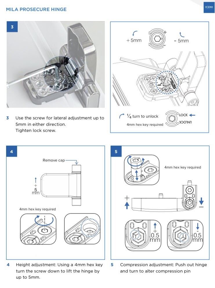 Door Hinge Mila Prosecure Upvc 19mm Rebate Height light oak Finish ...