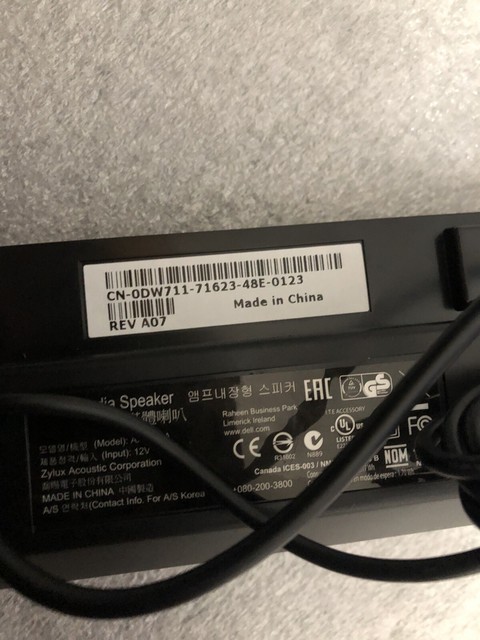 Dell Ax510pa Flat Panel Stereo Sound Bar Monitor Mount Speaker 0DW711 ...