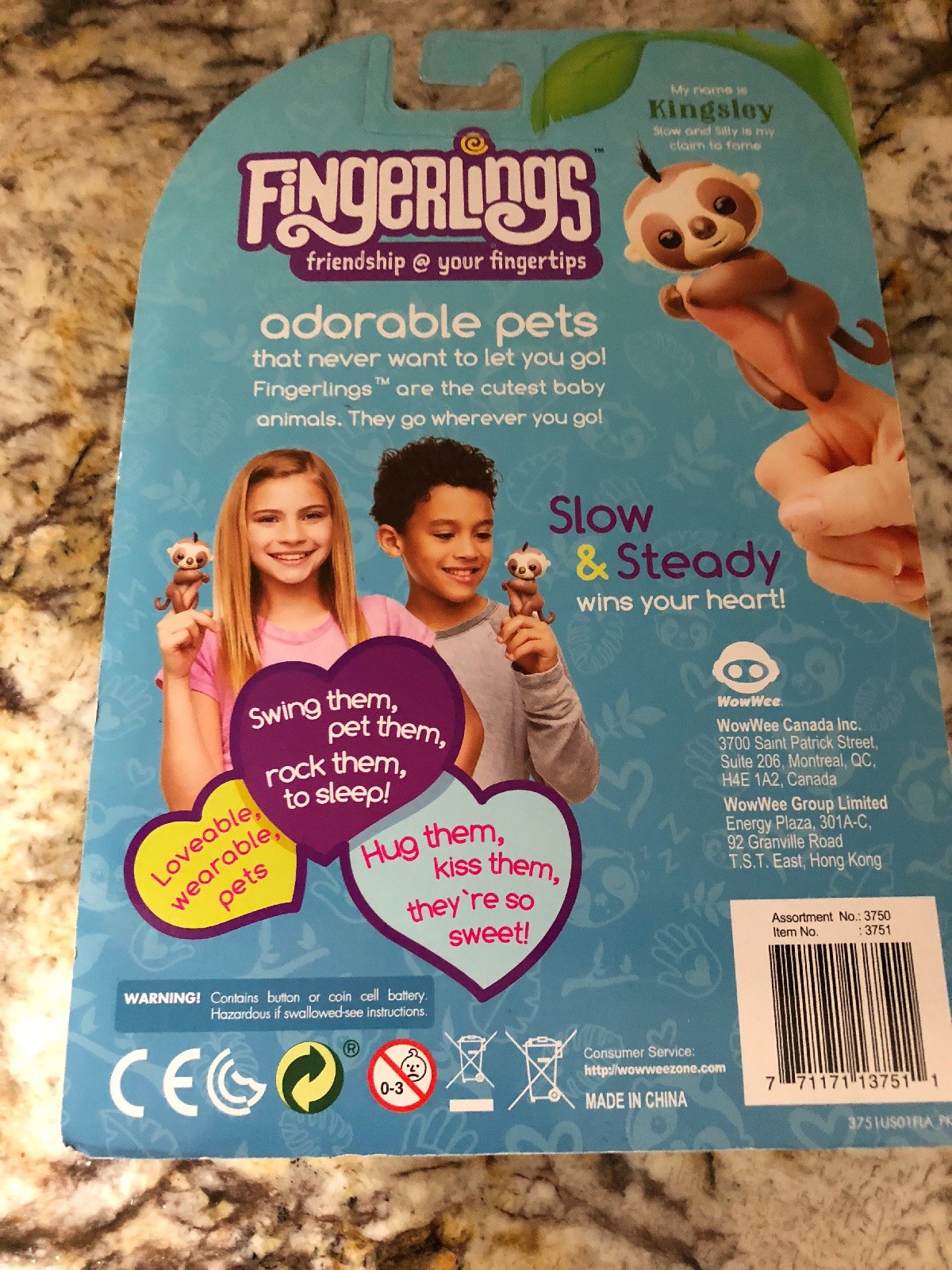 Fingerlings Baby Sloth Kingsley Fingerling by WowWee 100 Authentic for ...