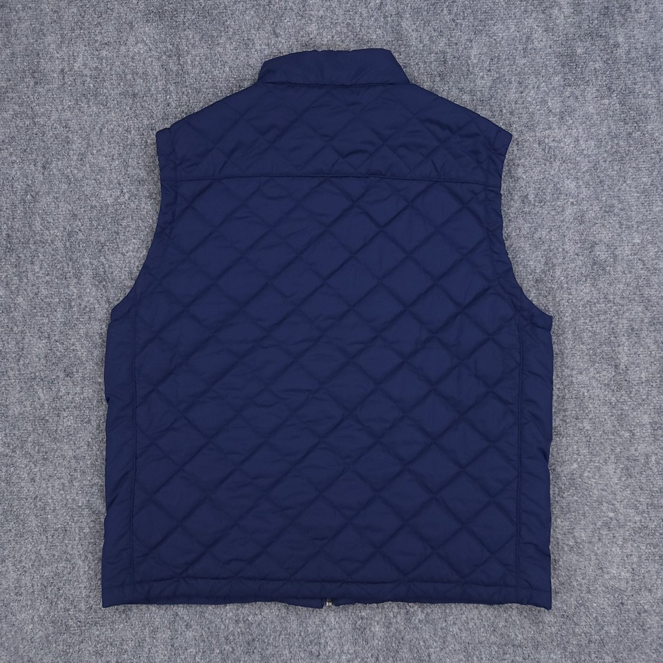 Vineyard Vines Vest Mens Large Blue Quilted Sleeveless Full Zip Whale ...