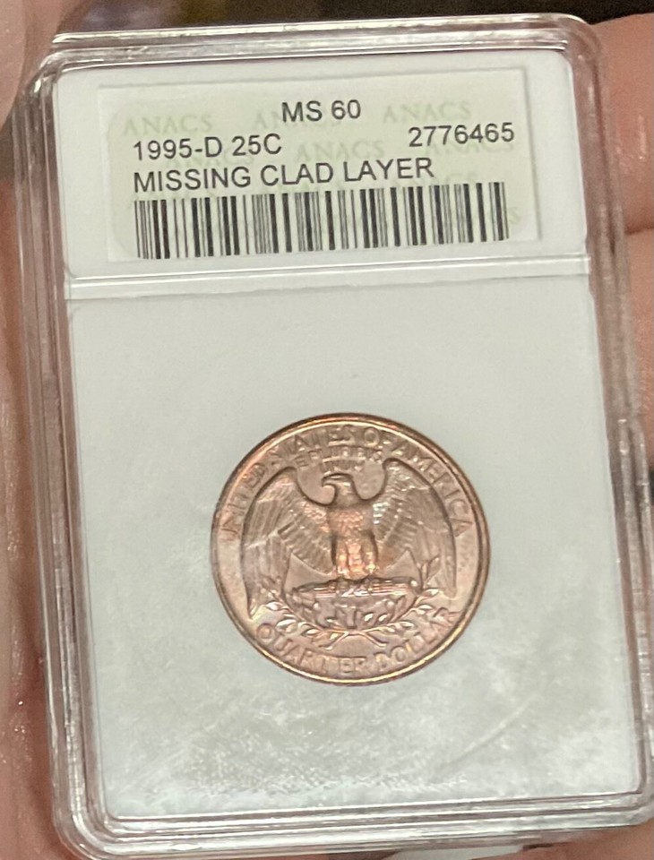 1995 D WASHINGTON ERROR QUARTER. MS60 MISSING CLAD LAYER. MINT ERROR | eBay