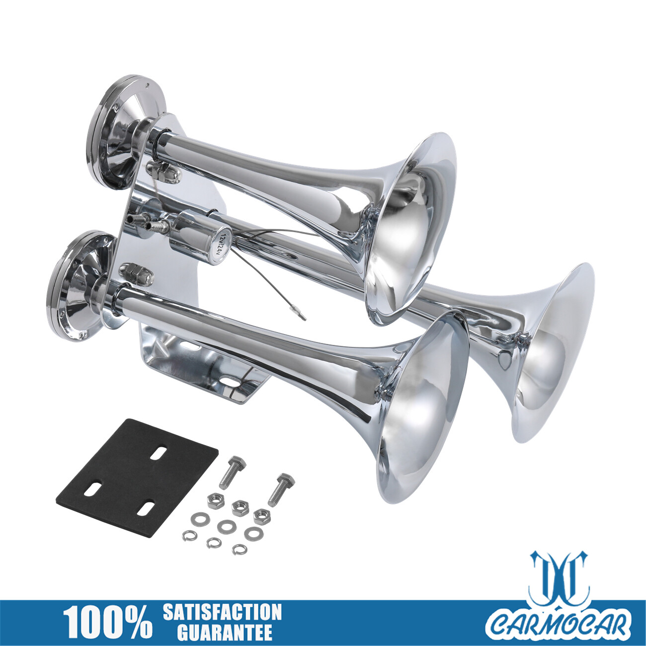 Train Horn 152DB Truck triple Large HUGE SUPER LOUD Sound 12V / 24V