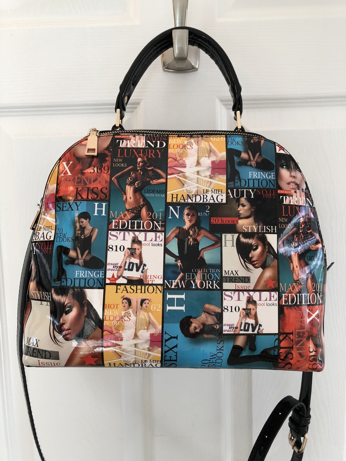 La Miel Fashion Magazine Cover Satchel Handbag - Gem