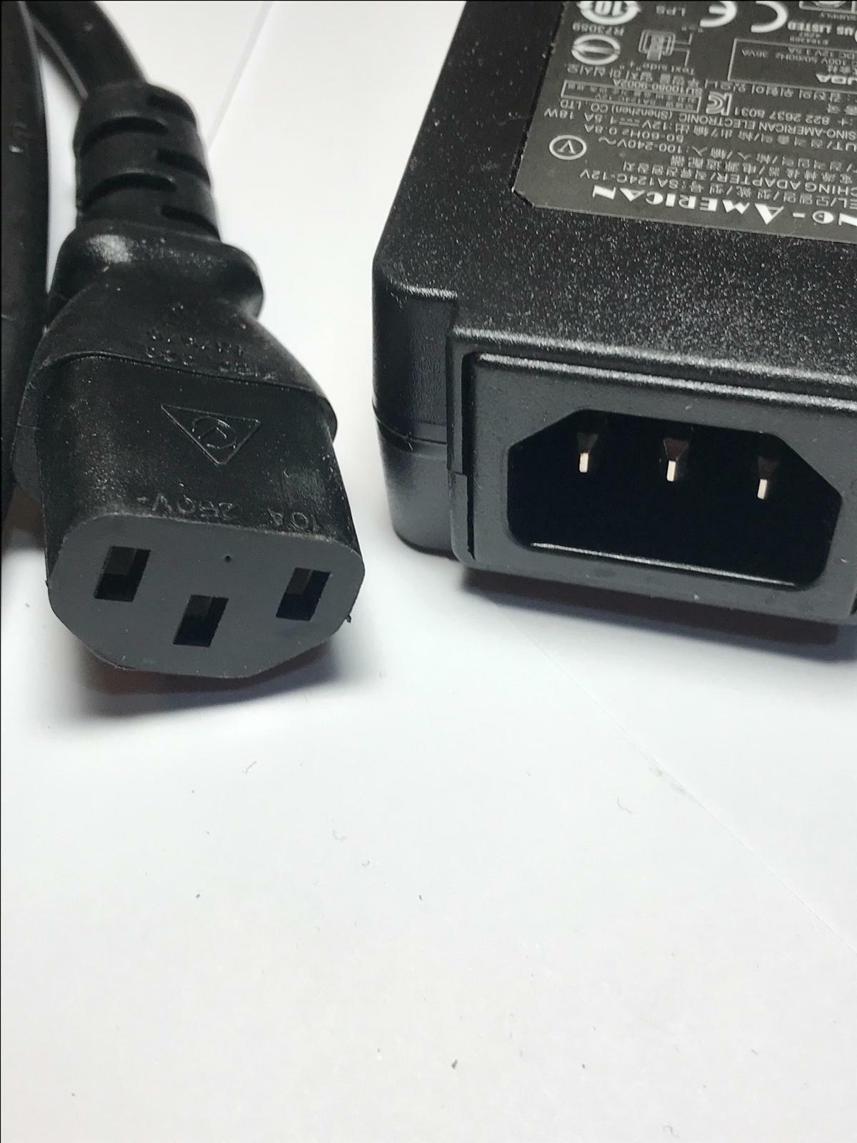 Genuine SINO AMERICAN Switching Adapter SA124C-12V 12V 1.5A 18W 4 Dell ...