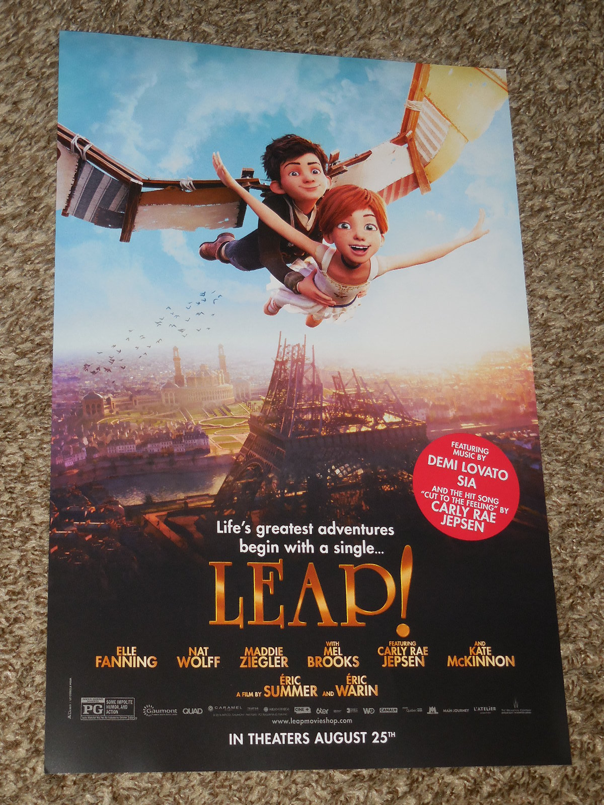 Leap! 11x17 Promo Movie POSTER Elle Fanning Carly Rae Jepsen Mel Brooks ...