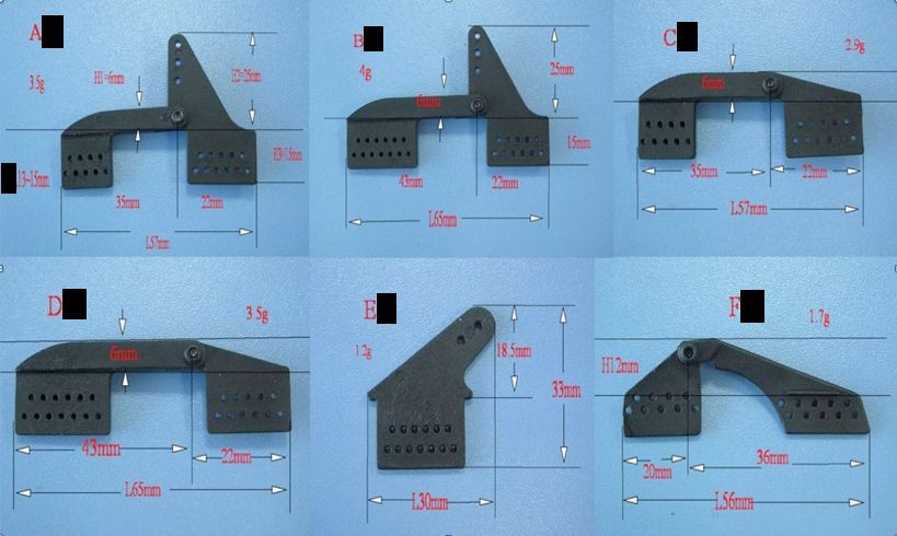 1PC RC Nylon Aileron Control Arm Style E L30xH18.5mm, RC Model (US ...