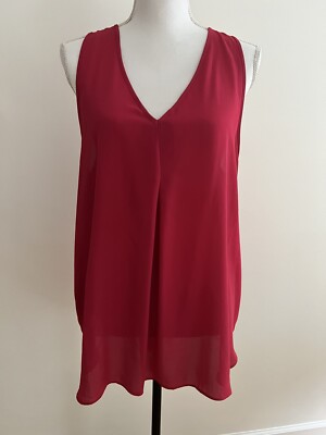 Rose & Olive Womens Sz XL Red Sleeveless Flowing Top | eBay