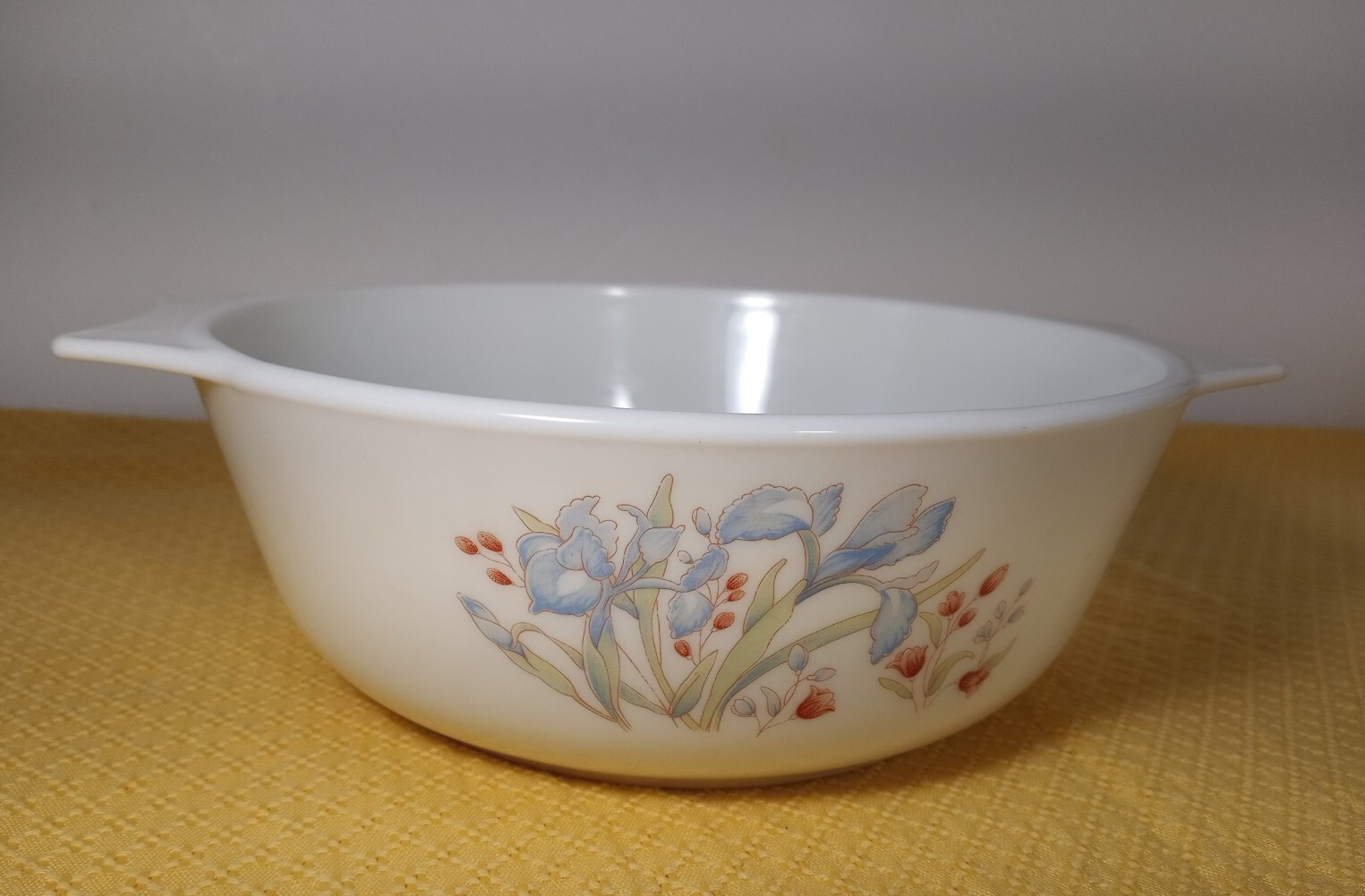 Vintage Pyrex BLUE IRIS 1 Quart Casserole Baking Dish w/Handles Made in ...