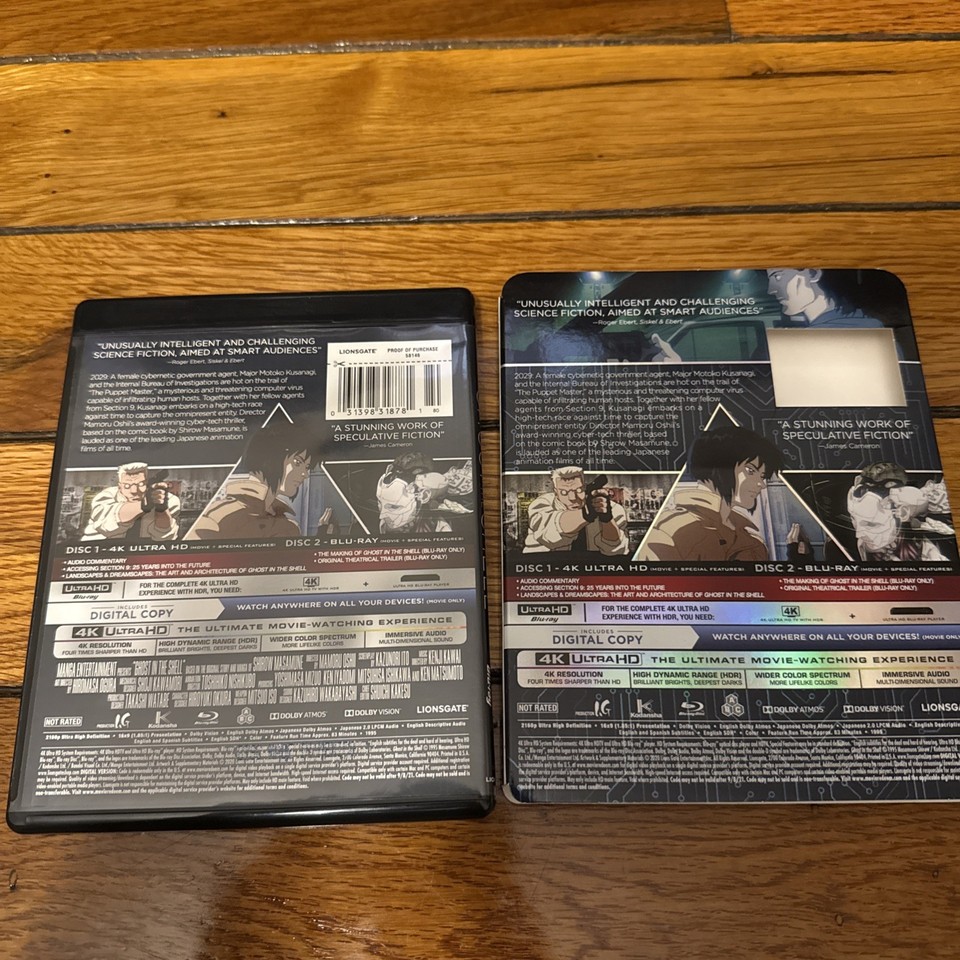 Ghost In The Shell (1995) (4K UHD / Blu-ray) 31398318781| eBay