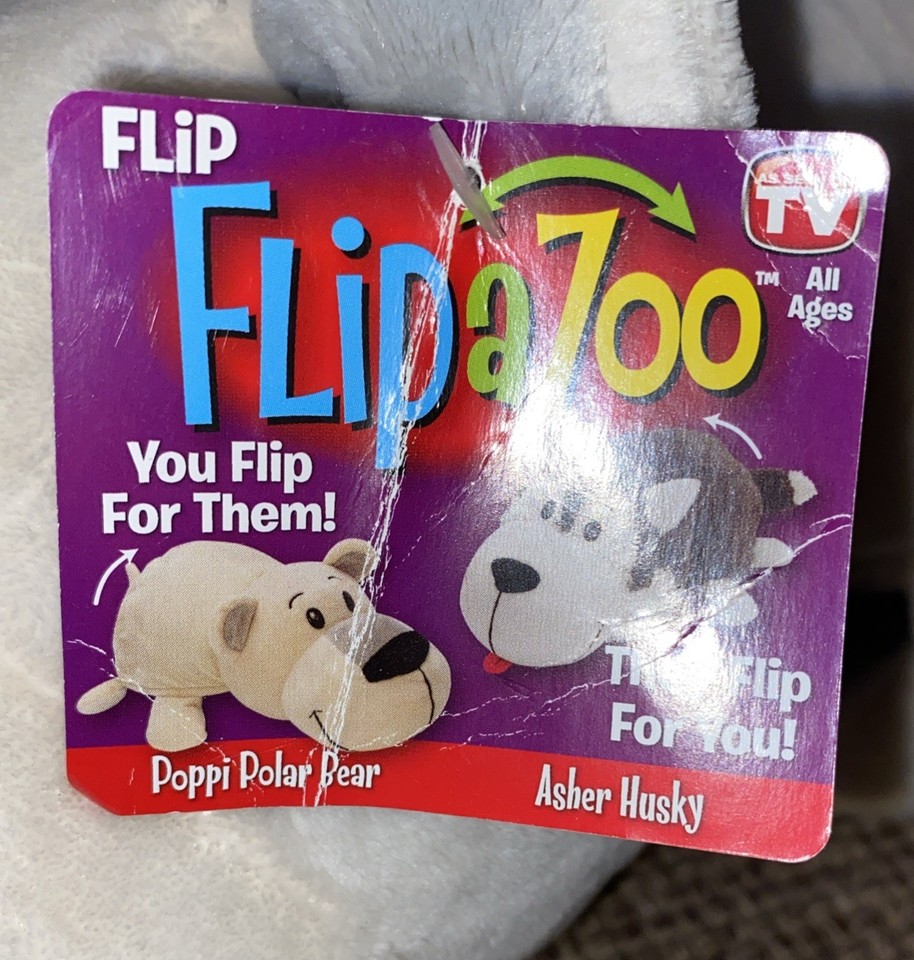 FlipaZoo Flip a Zoo Plush Polar Bear Poppi Husky 18”Asher Stuffed ...