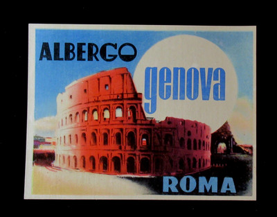Original Vintage Albergo Genova Roma Hotel luggage label Italy | eBay