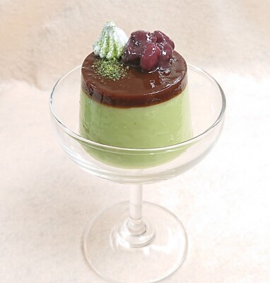 Food sample Matcha pudding fake food sweets vinyl resin handmade NEW ...