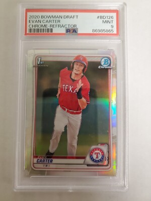 Evan Carter Rookie Card 2020 Bowman Draft Chrome #BD126 PSA 9 | eBay