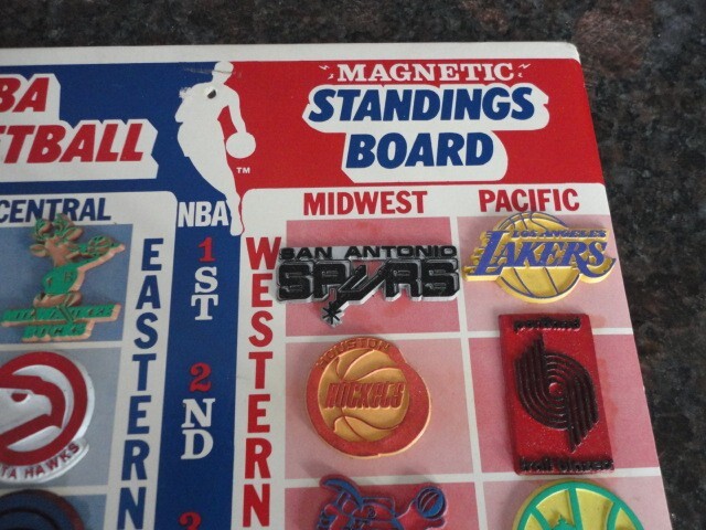 VINTAGE NBA BASKETBALL MAGNET TEAM LOGO STANDINGS BOARD ALL 23 TEAM ...