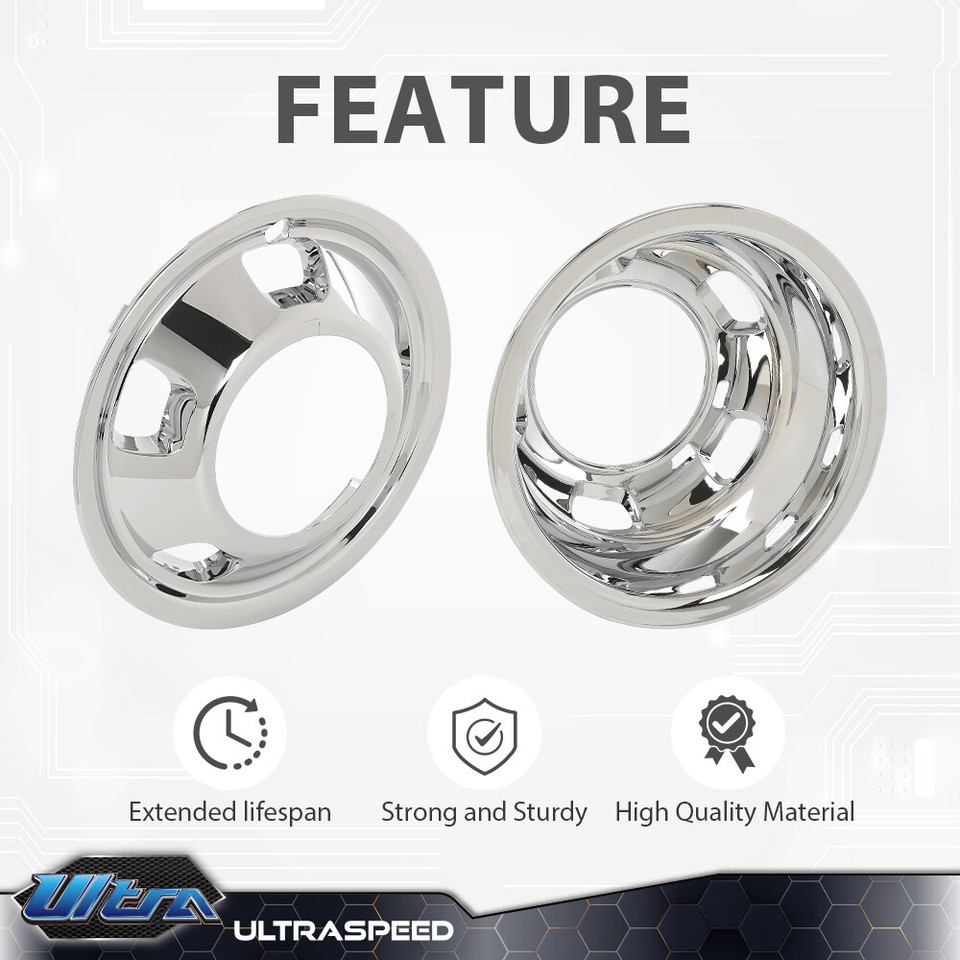 Silver 17" Dually Wheel Simulators Dual Skins Fit For 2003-2018 DODGE ...