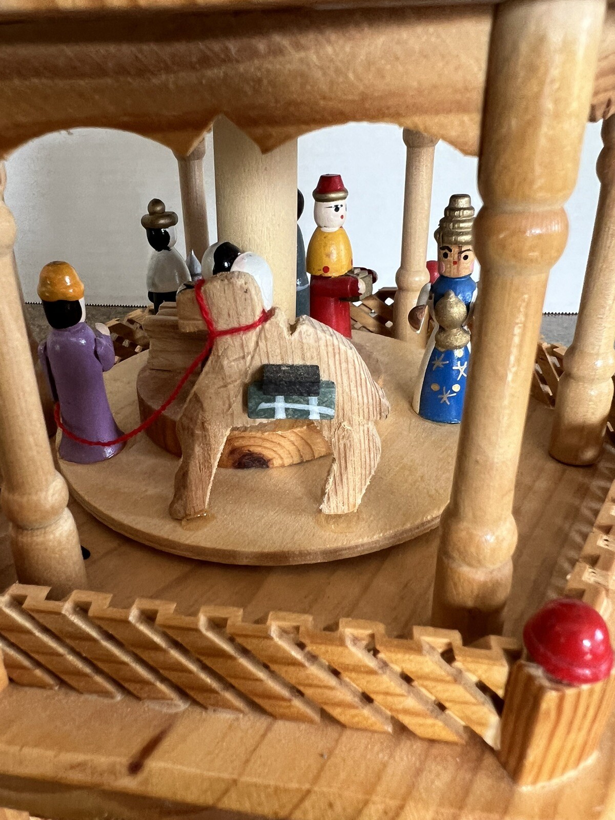 Vintage Wood German Style Christmas Windmill Carousel Pyramid Nativity ...