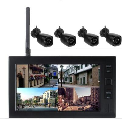 Digital 4 Wireless CCTV Camera with 7'' LCD Monitor DVR Record Home ...