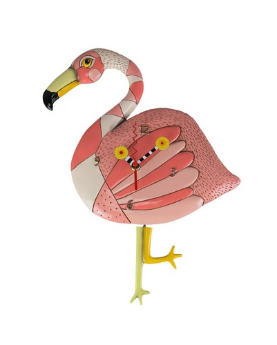 Crazy Legs Pink Flamingo Pendulum Wall Clock | eBay
