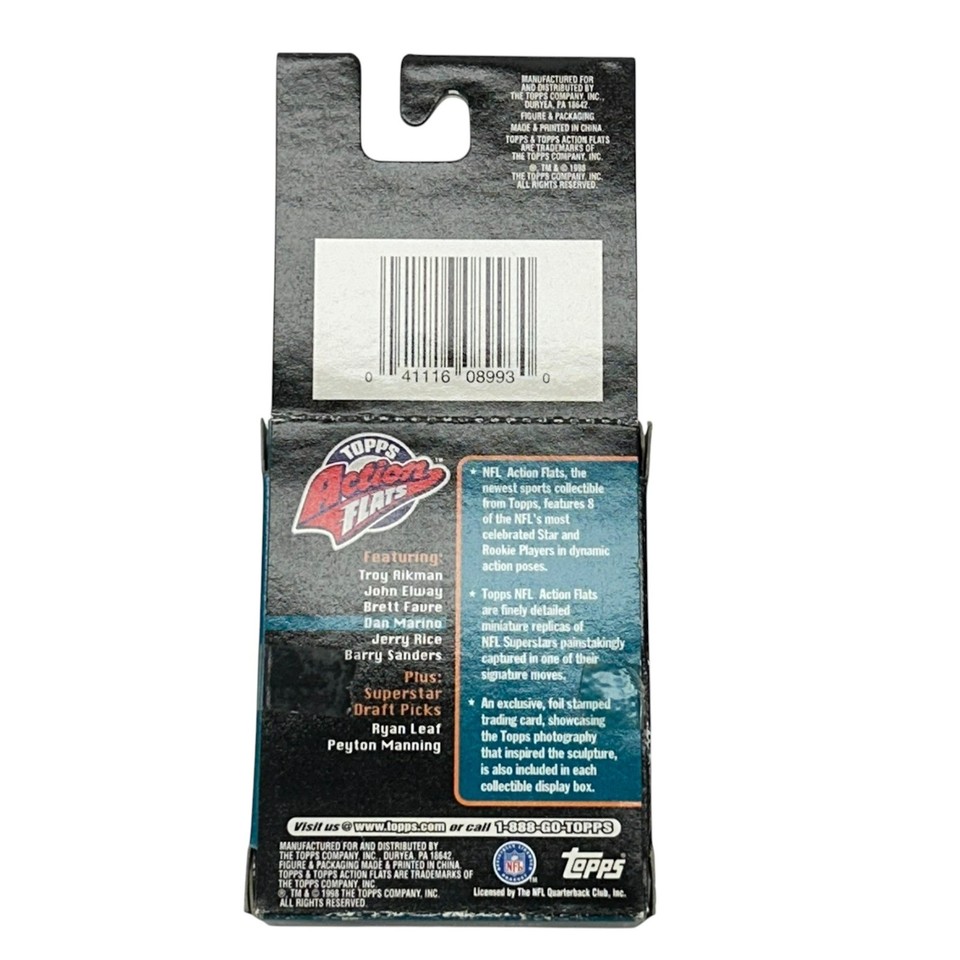 Vintage 1998 NFL Topps Action Flats Dan Marino Figure and Card Kickoff ...