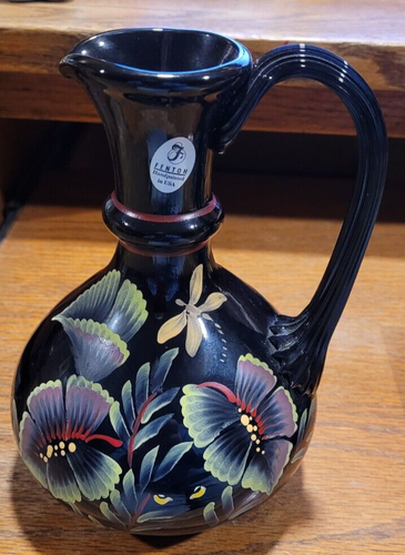 Fenton Hand Painted Midnight/Black Safari Jungle Pitcher/Ewer | eBay