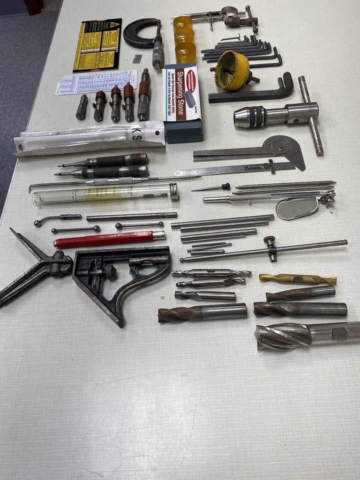 Machinist Tools Lot - General Starrett Brown And Sharp HSS Endmills ...