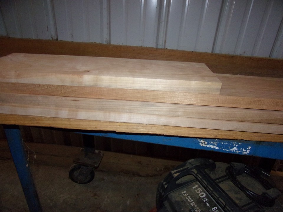 4 PC CHERRY BOARDS WOOD LUMBER KILN DRIED LOT 1898V 3/4" THICK END ...