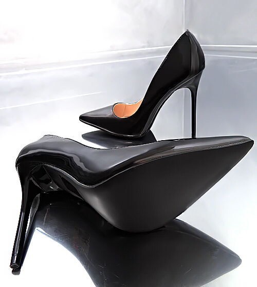 GoGo Original High Heels Iconic Patent Degrade Pumps Black 35 | eBay