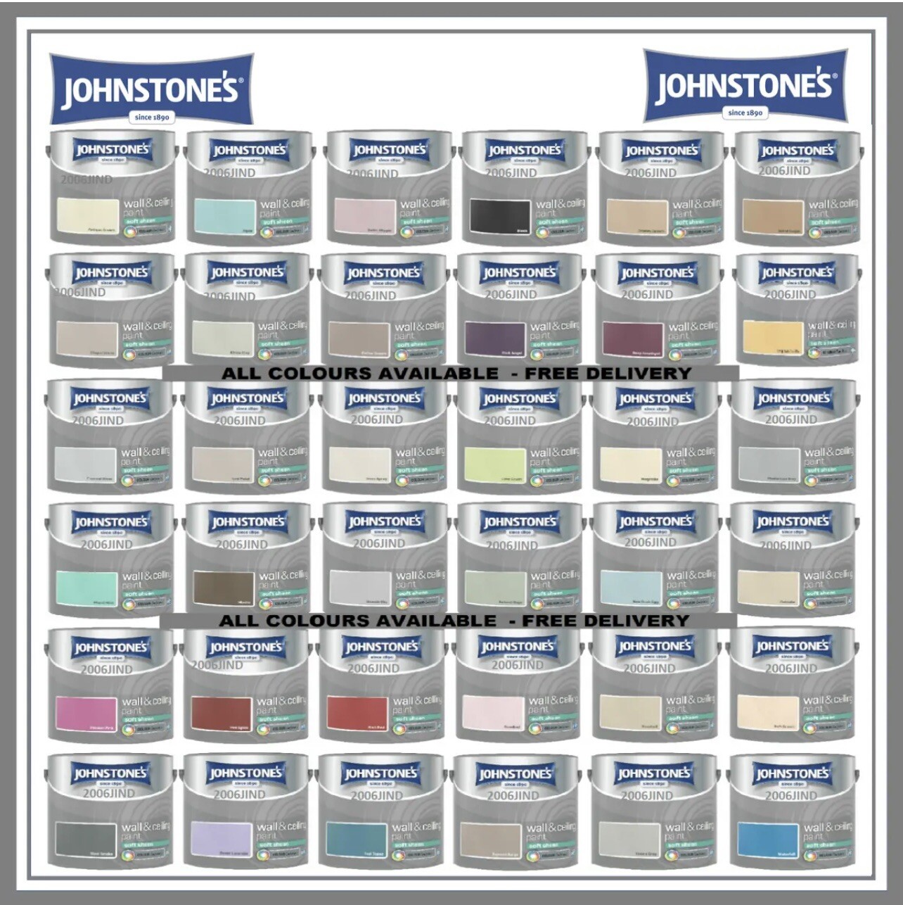 Johnstones Wall Ceiling Soft Sheen Emulsion Paint 2.5 Litres - ALL ...