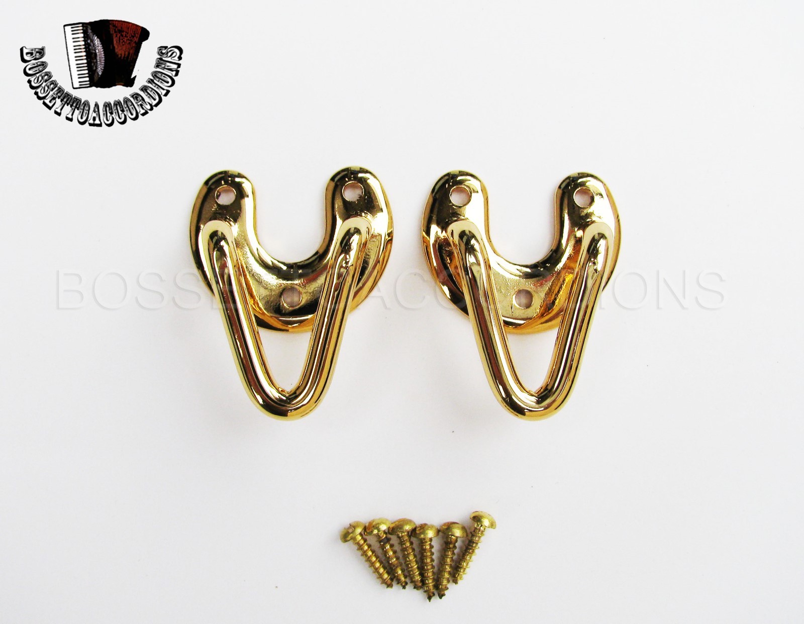 Set of 2 Accordion Shoulder Strap Brackets Gold "V" Style Small | eBay