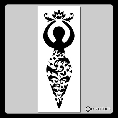 5 X 12-inch Floral Wiccan Goddess STENCIL Decorative/Wicca/Pagan/Nature ...