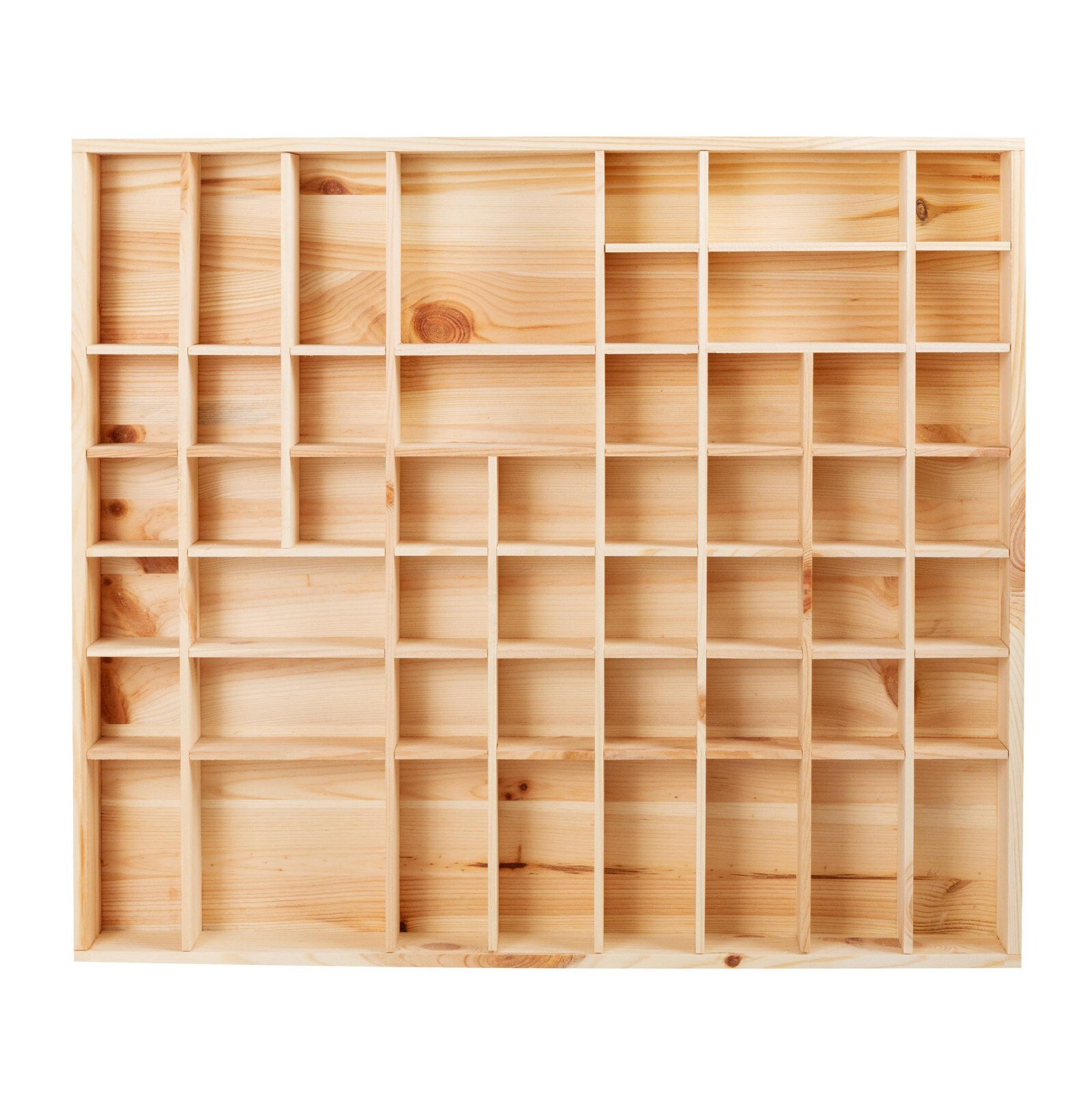 Multi Compartment Wooden Wall Storage Display Unit Shelf 51 Sections ...