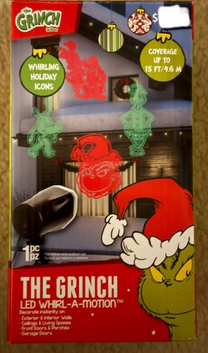 Gemmy 2024 The Grinch Christmas LED Whirl-A-Motion Lightshow Projector ...