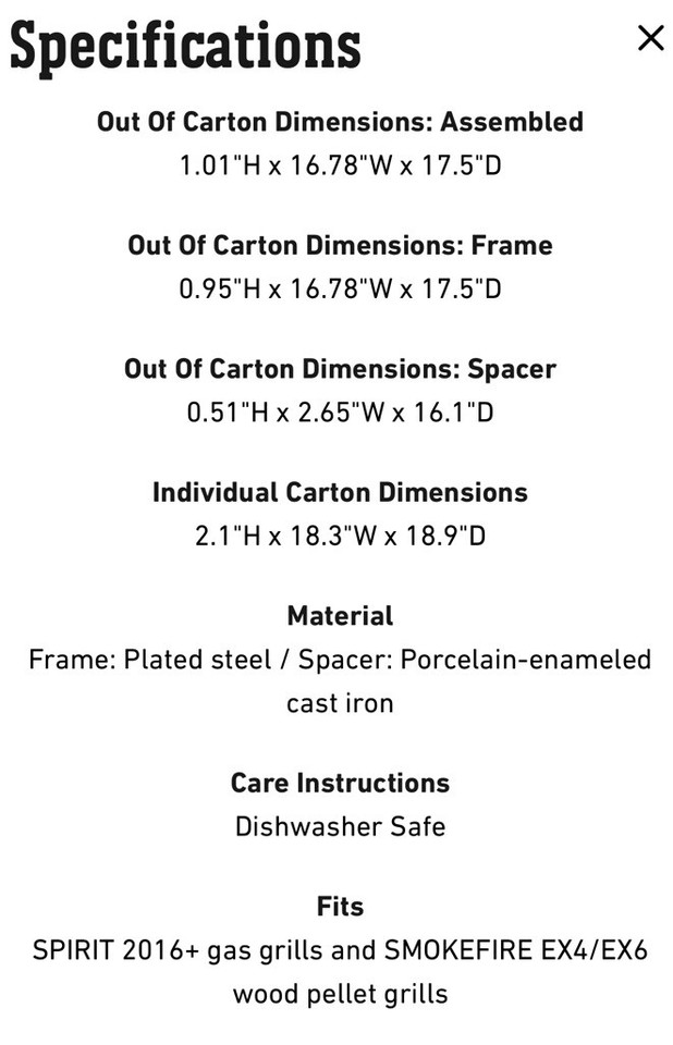 Weber Crafted Spirit 2016+/Smokefire EX4/EX6 Kitchen Grill Frame Kit ...